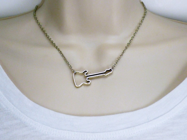 Guitar Necklace Music Jewelry Rocker Jewelry Meaningful | Etsy