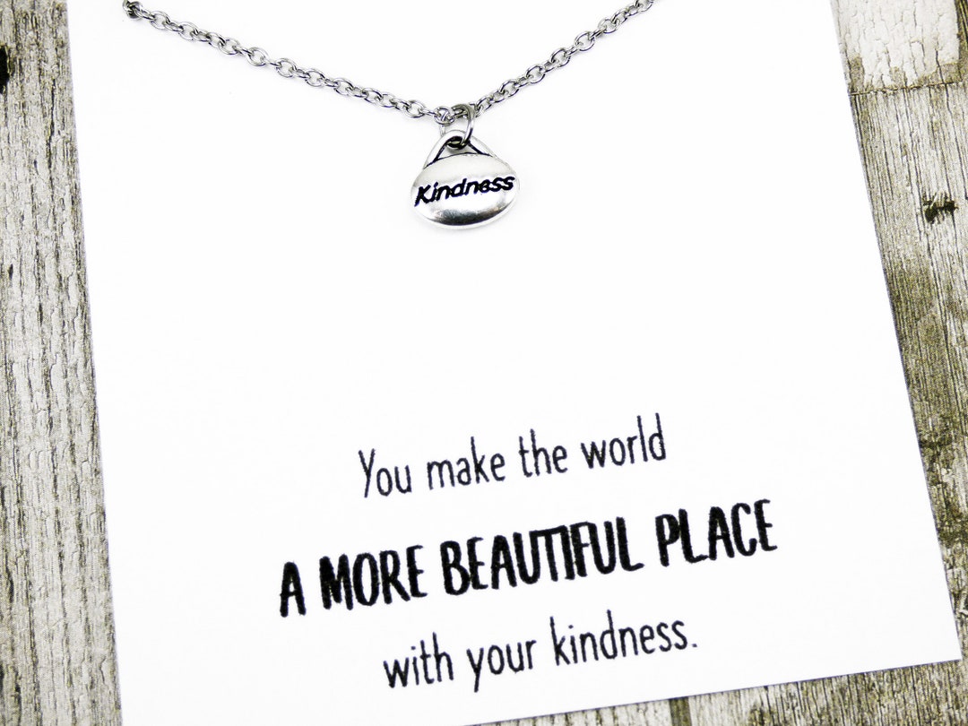 Kindness Necklace Word, Mentor Gifts Appreciation, Thank You Necklace ...