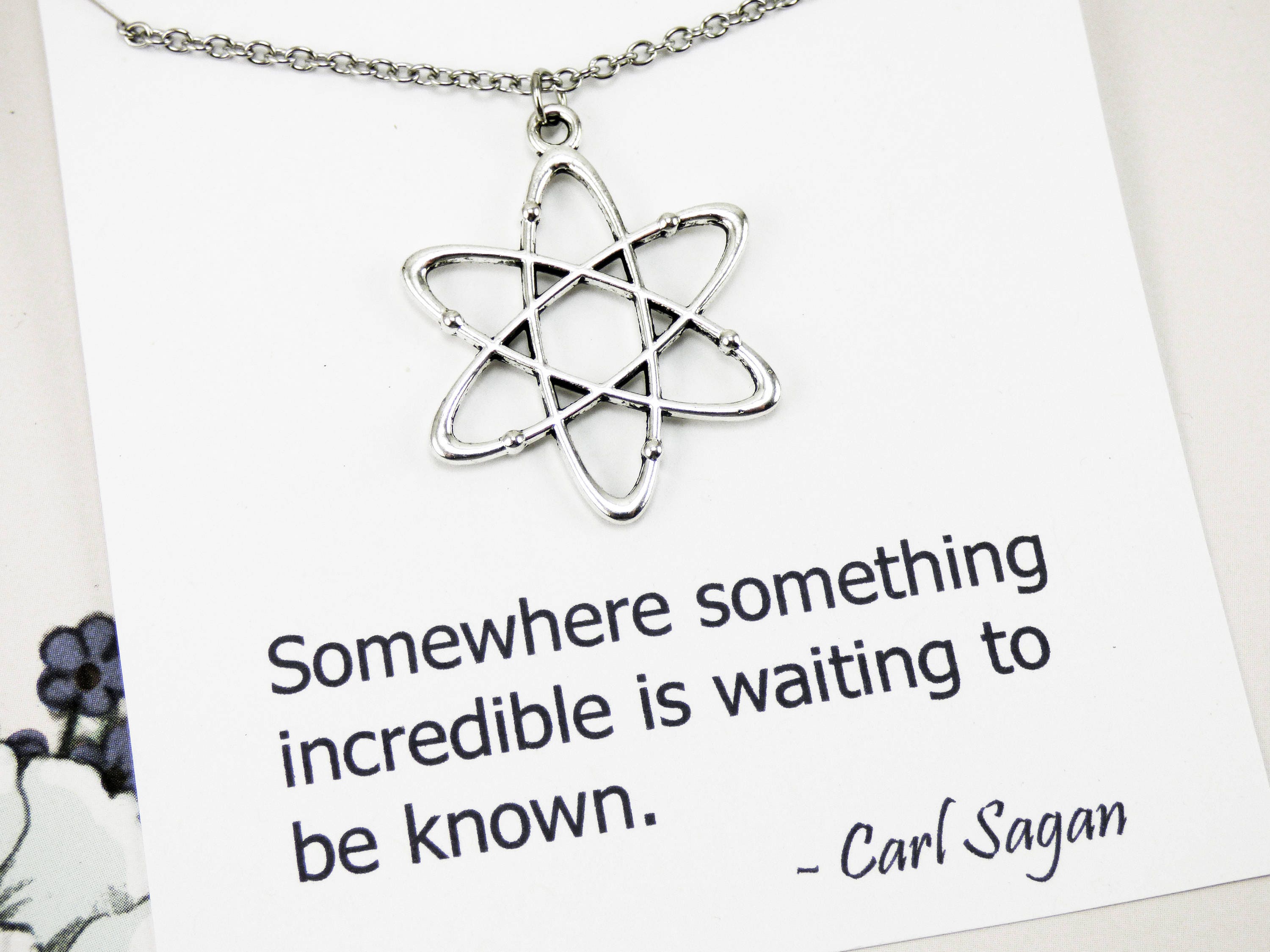 Atom Necklace, Science Necklace, Atomic Jewelry, Nerd Necklace ...