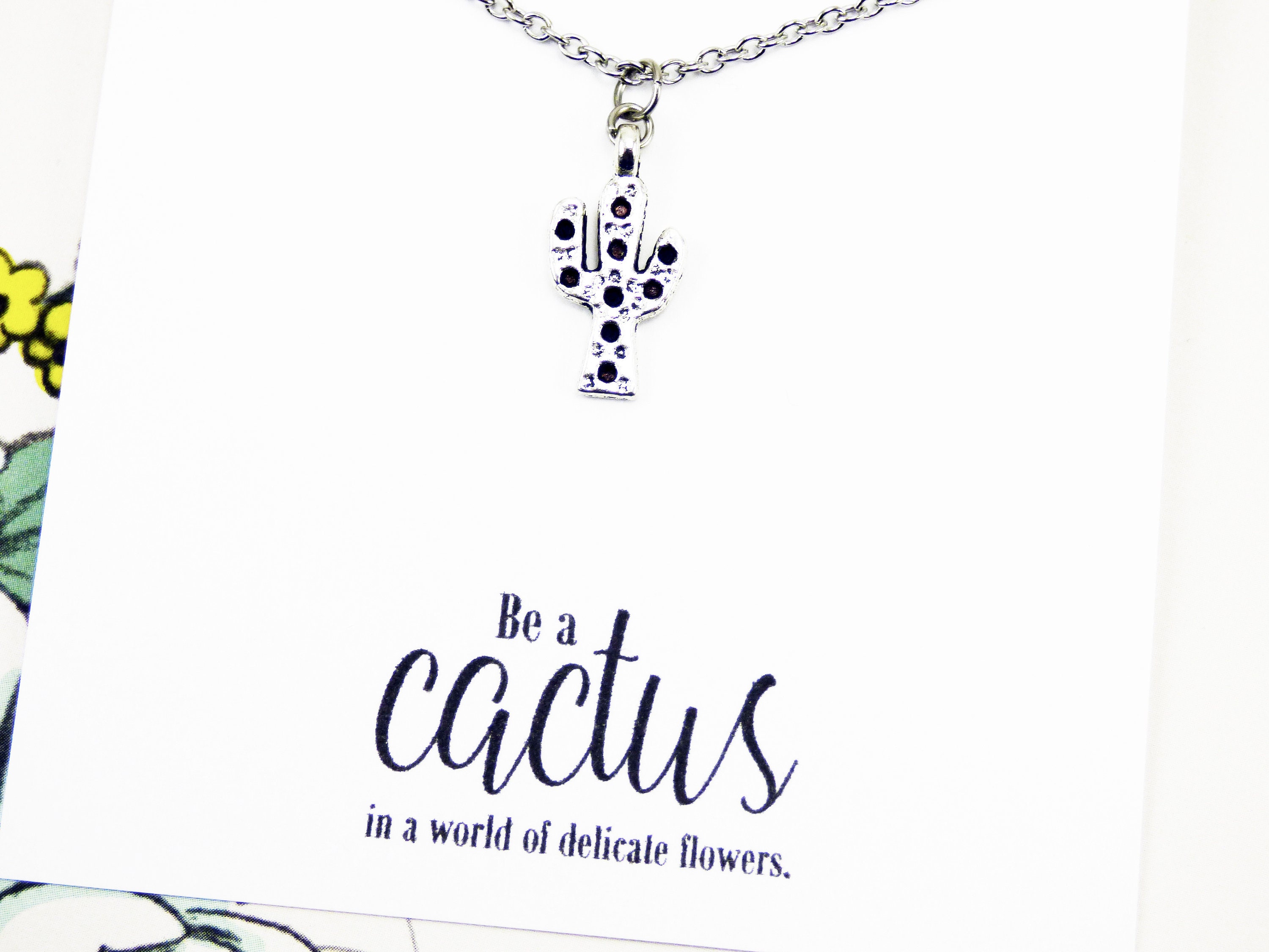 Cactus Necklace Charm cactus themed gifts personalized gift | Etsy