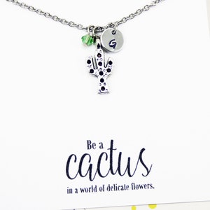Cactus Necklace Charm, Cactus Themed Gifts, Personalized Gift, Friend ...