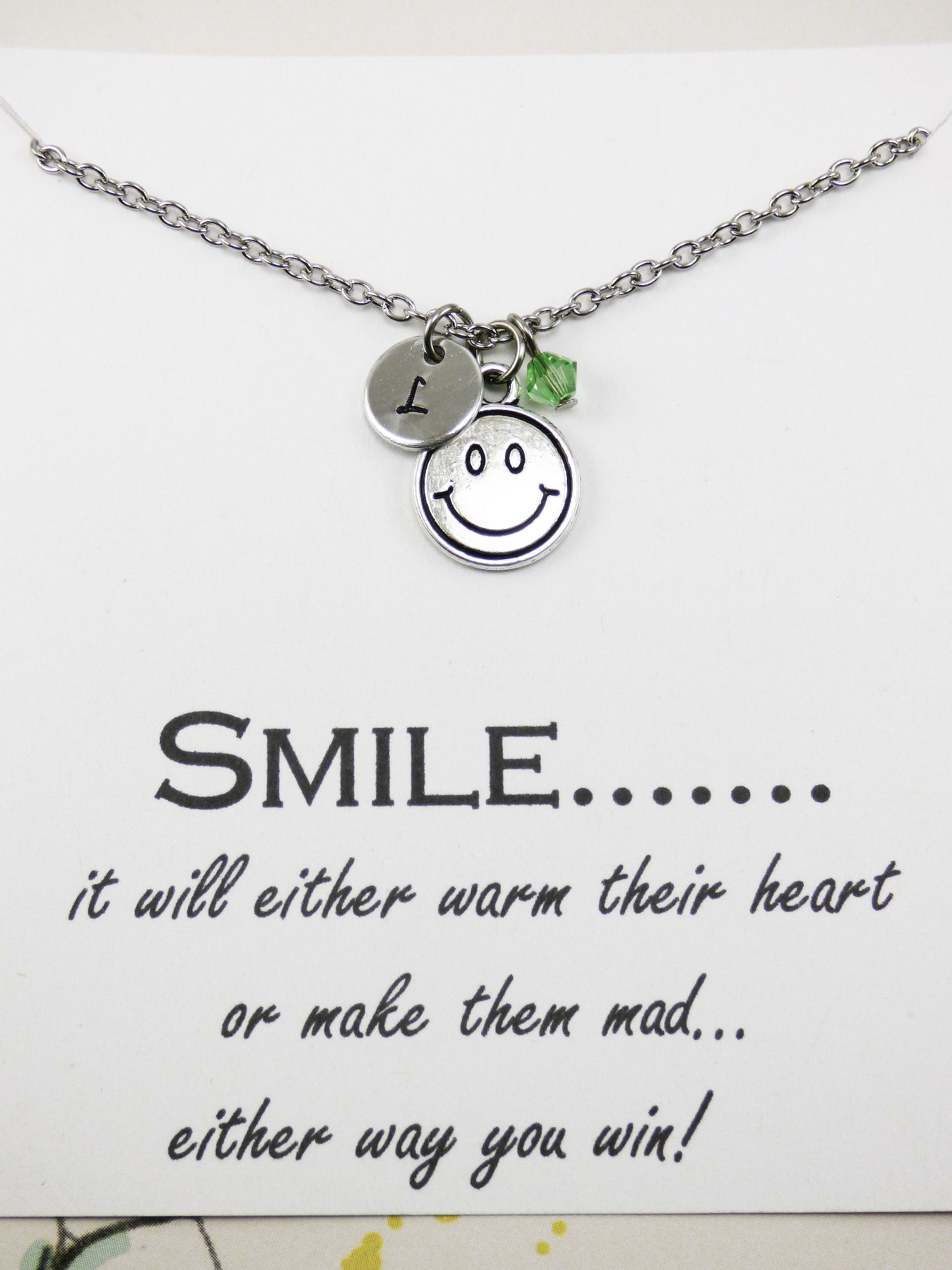 Smiley Face Necklace Silver Smile Necklace Emoji Jewelry | Etsy