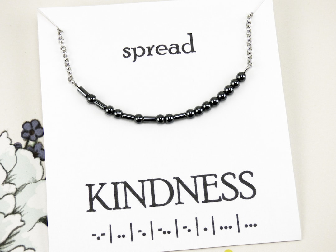 Spread Kindness Morse Code Necklace, Be Kind Necklace, Inspirational ...