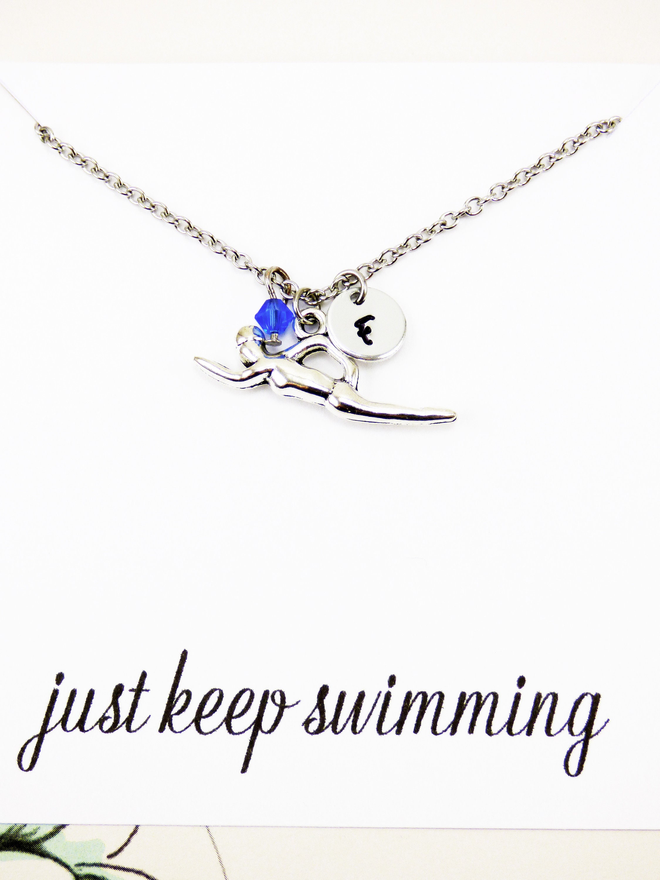 Swimming Necklace gifts for swimmers swim jewelry swim team | Etsy