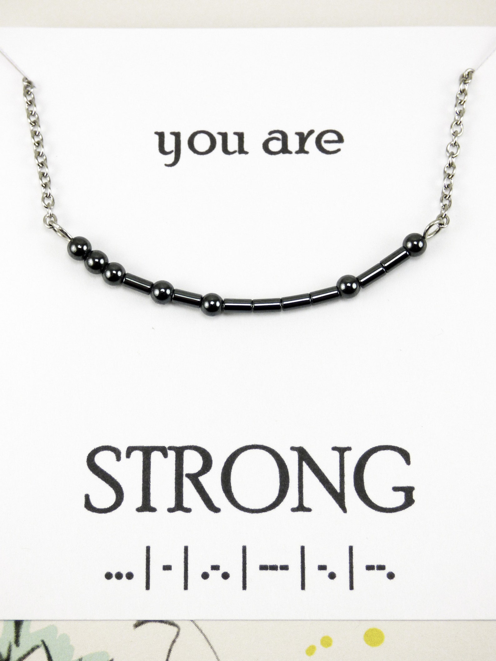 You Are Strong Morse Code Necklace Workout Necklace - Etsy