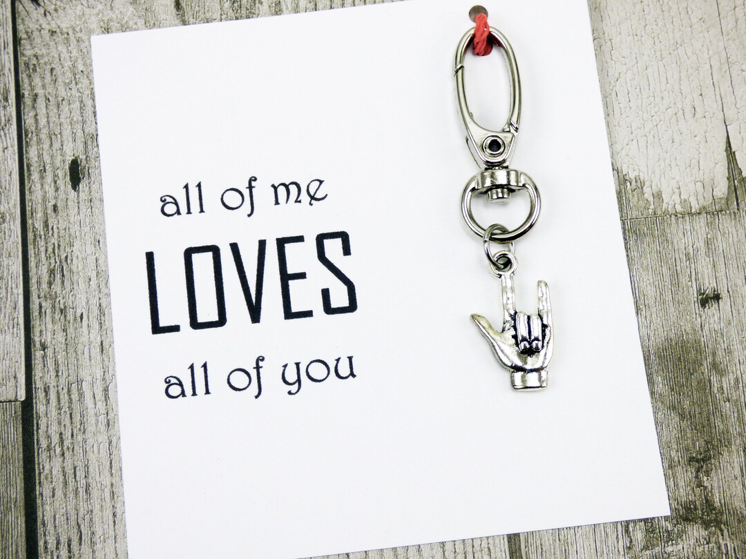 I Love You Keychain ASL Gifts That Say I Love You for Him - Etsy