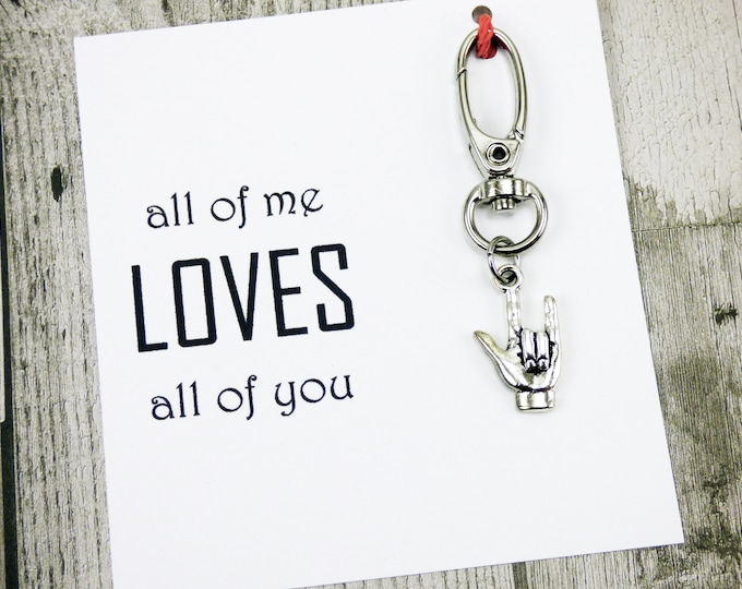 I Love You Keychain ASL, Gifts That Say I Love You for Him, Sign ...