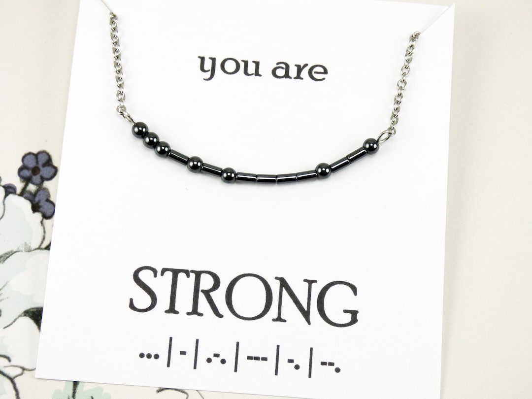 You Are Strong Morse Code Necklace, Workout Necklace, Strength, Strong ...