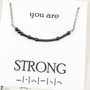 You Are Strong Morse Code Necklace, Workout Necklace, Strength, Strong ...