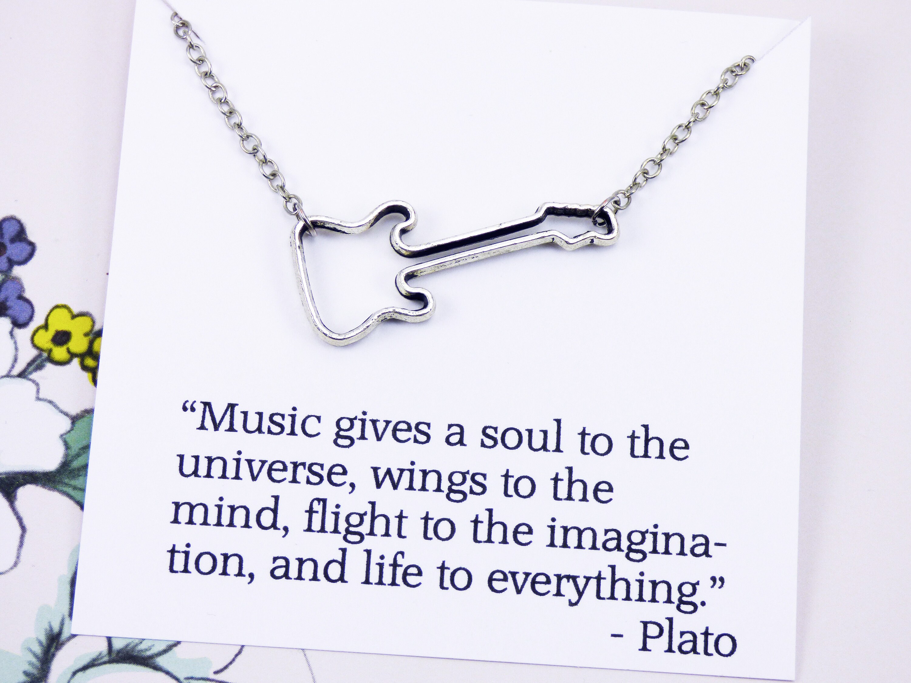 Guitar Necklace music jewelry rocker jewelry meaningful | Etsy