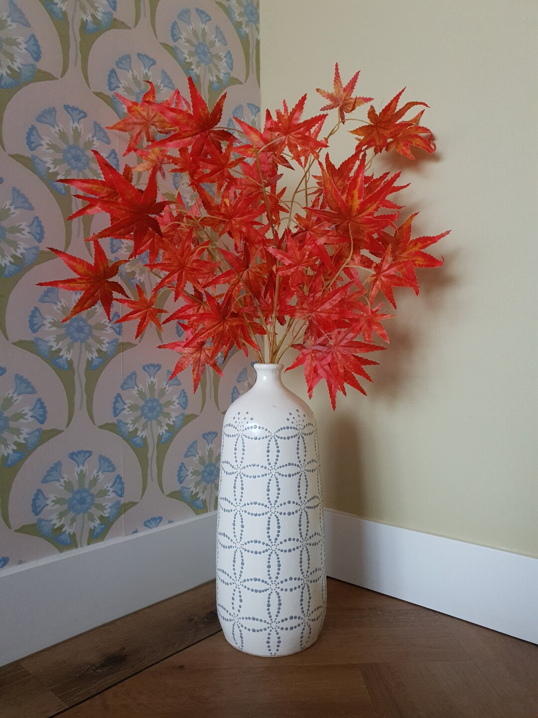 Artifical Japanese Maple Leaves Fake Red Branches Faux Decorative ...