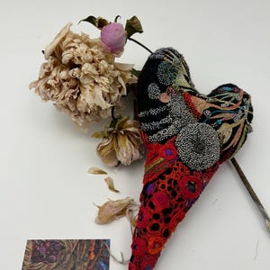 Unique Handcrafted Artisan Red Flowers Heart - Etsy