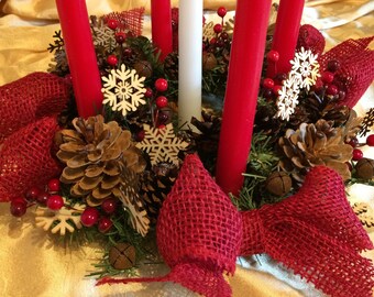 Rustic advent wreath | Etsy