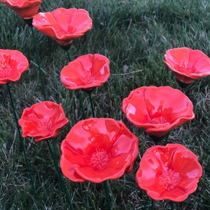 Blooming Ceramic Golden California Poppy Long-stem Flowers for | Etsy