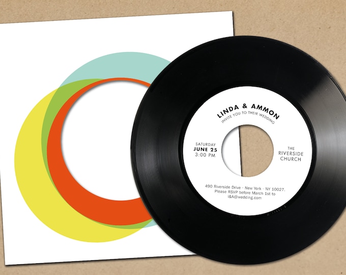 Music Wedding Invitations Made From Real Vinyl | Retro Music Invitation ...