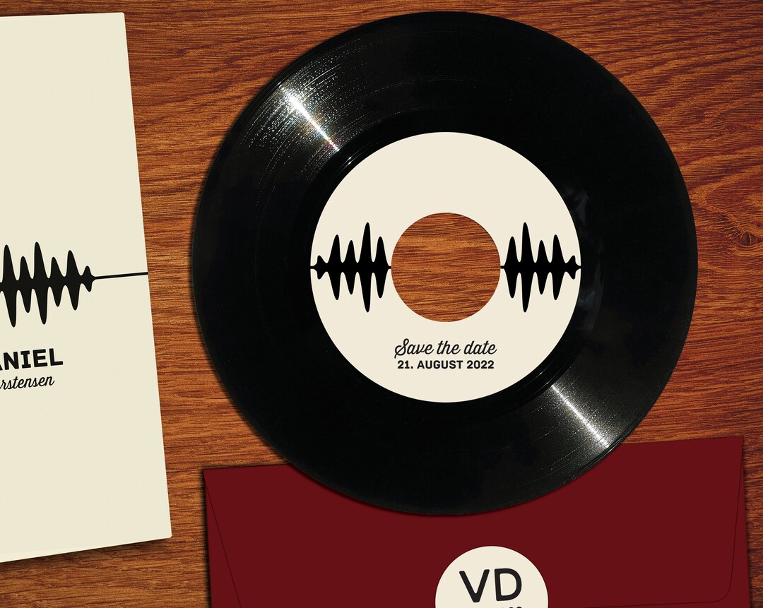 Gatefold Wedding Invitations Real Vinyl Timeline Custom Record ...