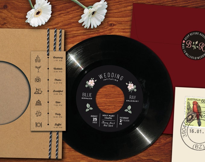 Record/music Themed Invitations - Etsy