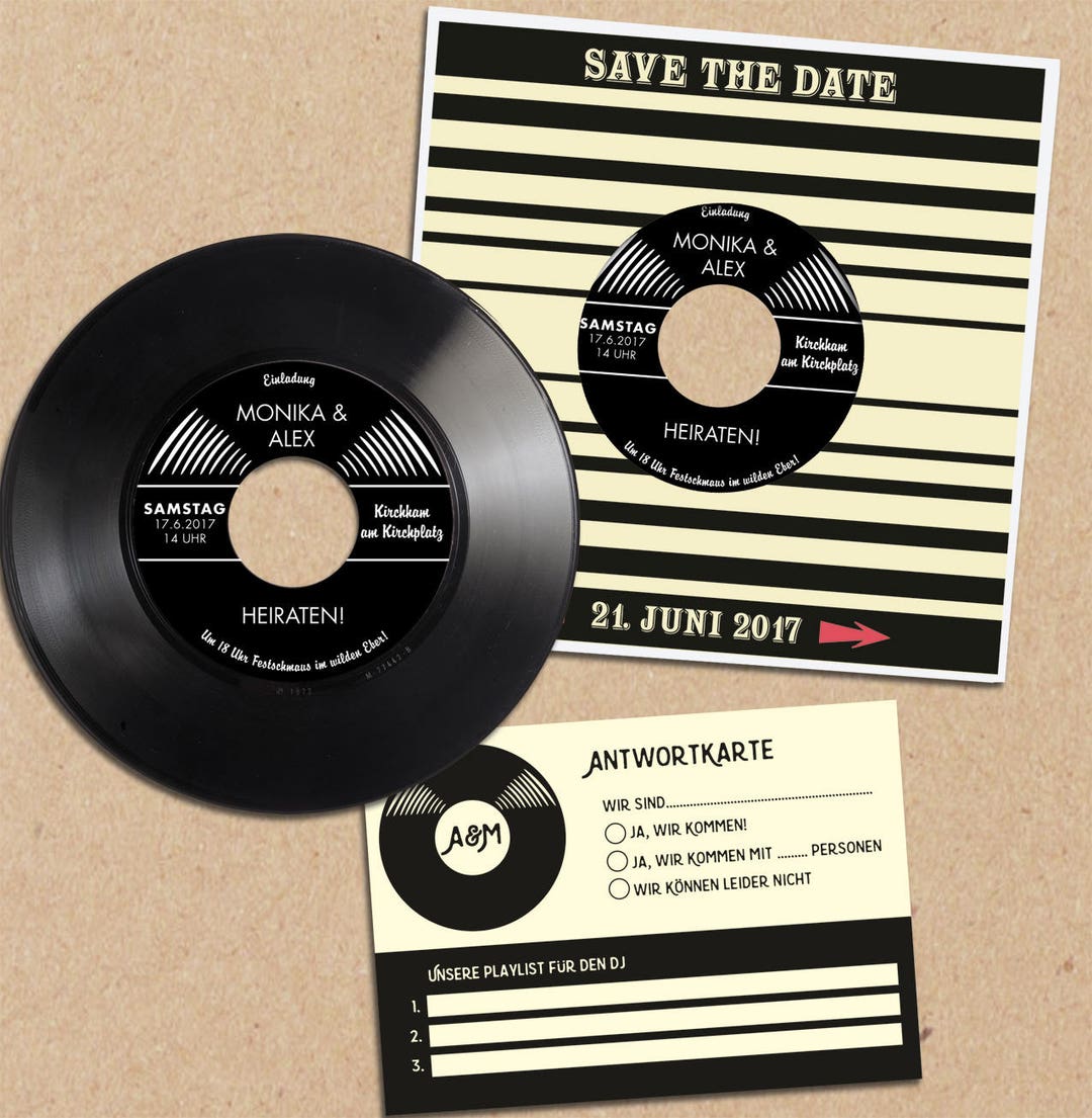 Personalized Wedding Invites | Record Invitation Card | Wedding ...