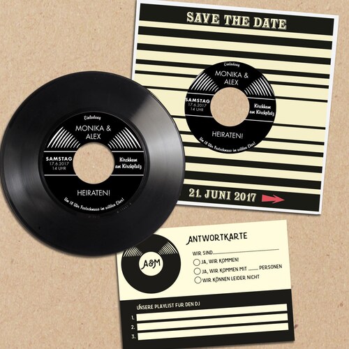 Personalized Wedding Invites Record Invitation Card - Etsy