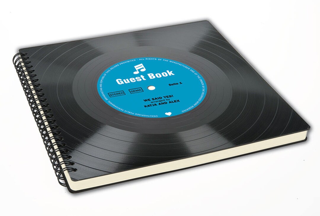 Vinyl Guest Book Personalized Music Book Unique Wedding Gift New Home ...