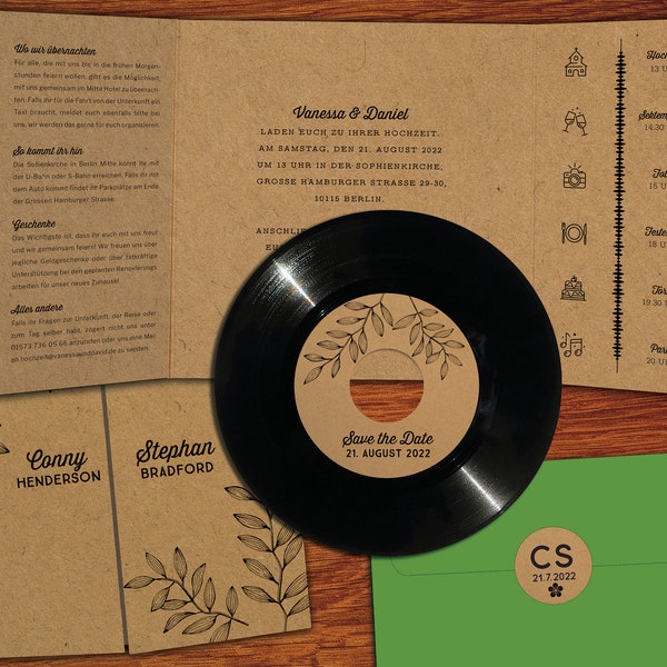 Record Invitation - Etsy