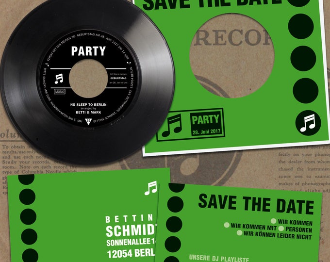 Birthday Invitation Kit Made From Vinyl Record Birthday - Etsy