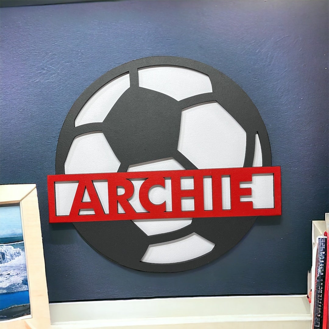 Personalised Football Door Sign for Kids Bedroom, Playroom, Nursery ...