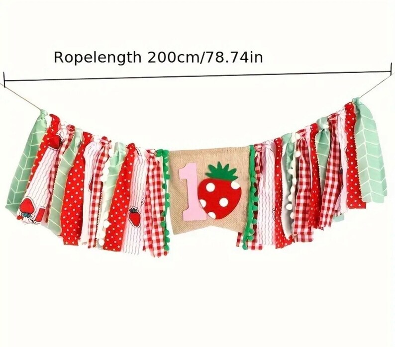 Strawberry First Birthday High Chair Banner, Berry Sweet One Party - Etsy