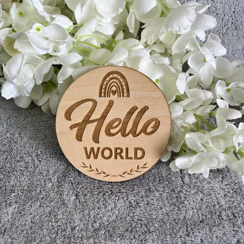 Hello World Birth Announcement Sign Baby Arrival Sign Hello - Etsy UK