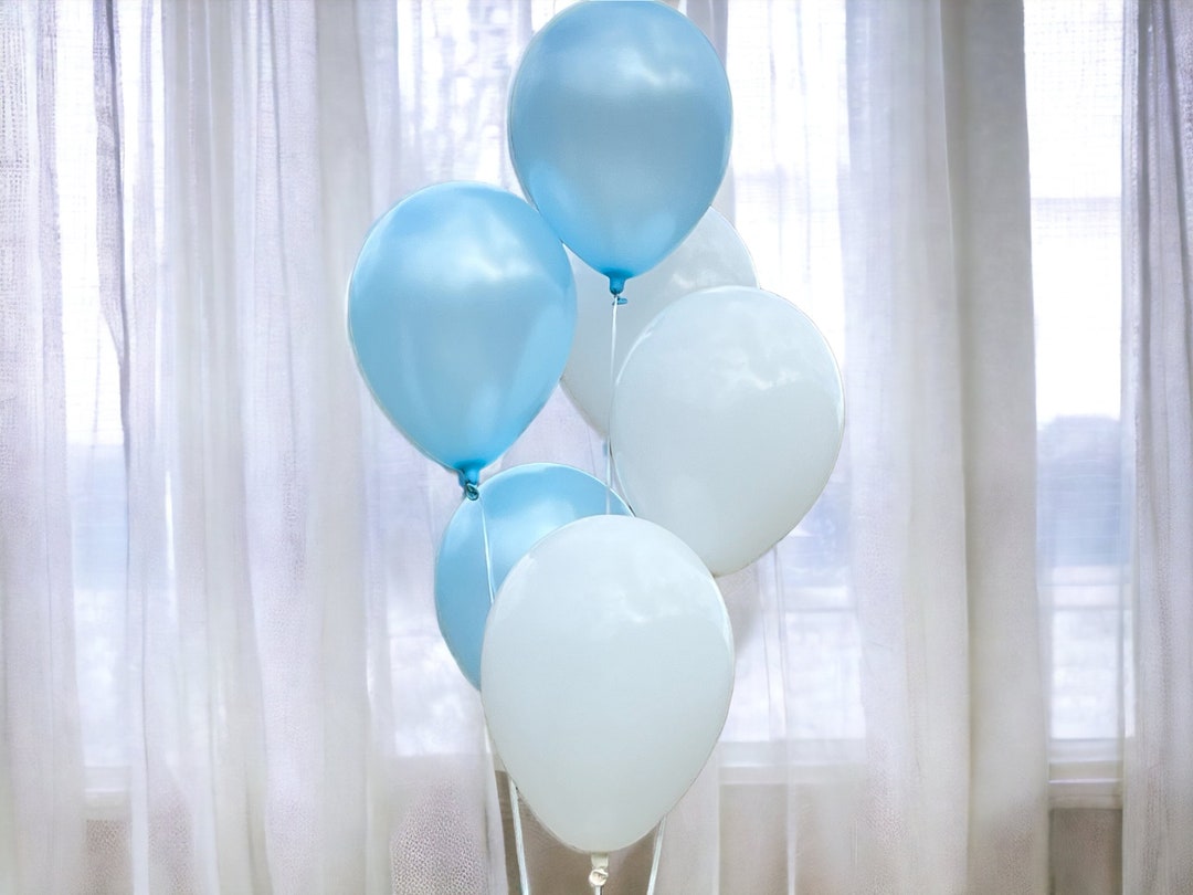 Light Blue and White Balloons, Baby Shower Balloons Boy, Baby Boy ...