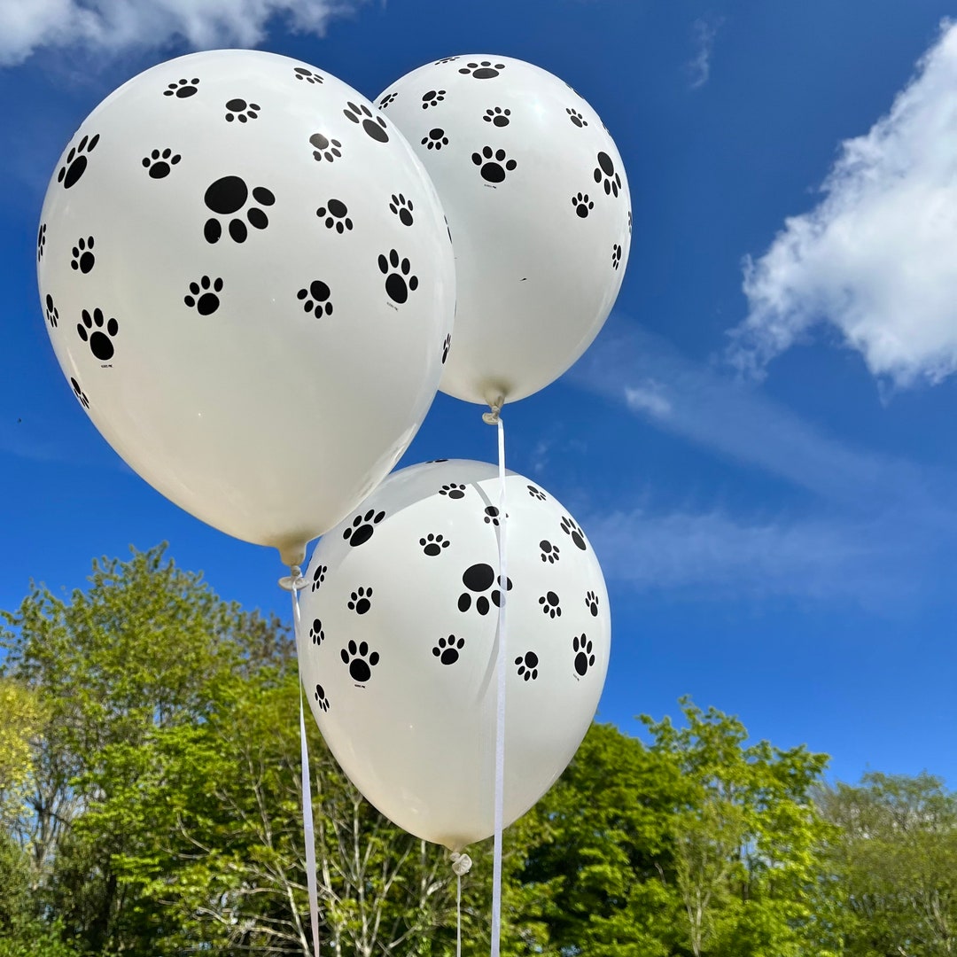 11" Paw Print Balloons Birthday Party Decorations, Dog Cat Pet Animal ...