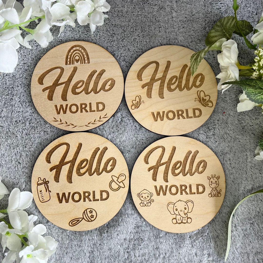 Hello World Birth Announcement Sign Baby Arrival Sign Hello - Etsy UK