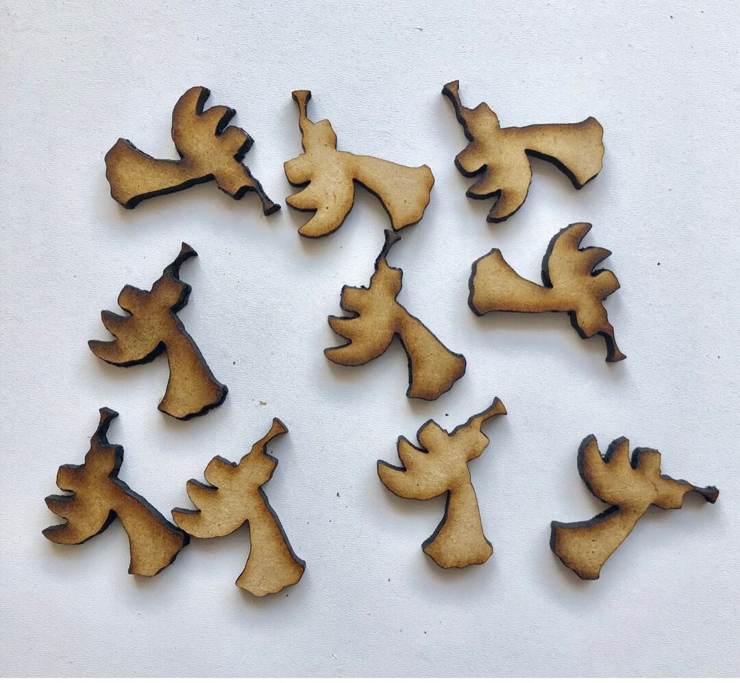 Wooden Christmas Angel MDF Craft Shape in Packs of 10 for Arts and ...