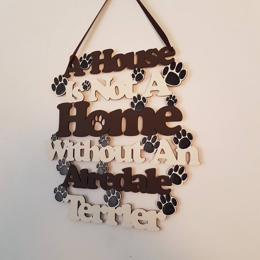 Airedale Terrier Wall Hanging Sign, Christmas Gift for Dog Lovers ...
