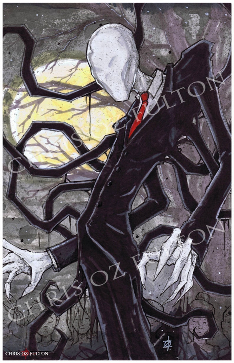 Slenderman Hoodie Masky Ticci Toby Proxies Creepypasta Poster Print Set ...