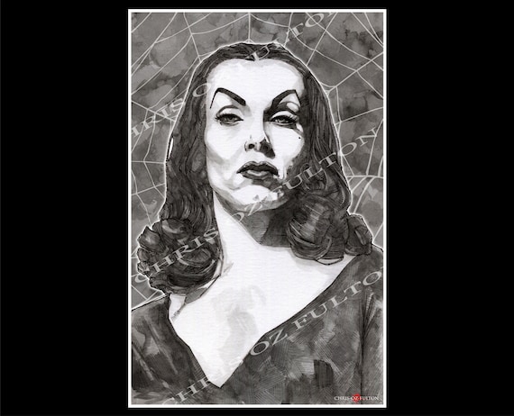 Vampira Horror Movie Poster Wall Art Print Signed by Artist | Etsy