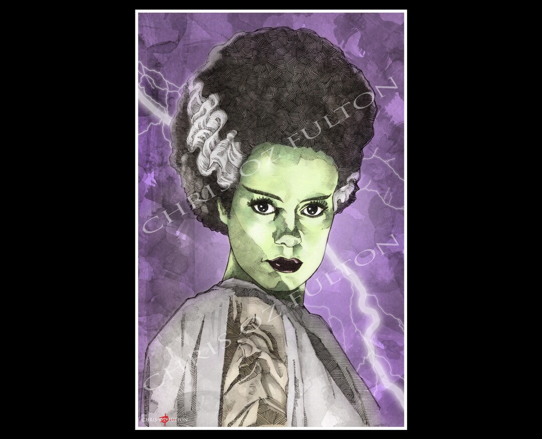 Bride of Frankenstein Horror Movie Poster Wall Art Print Signed by ...