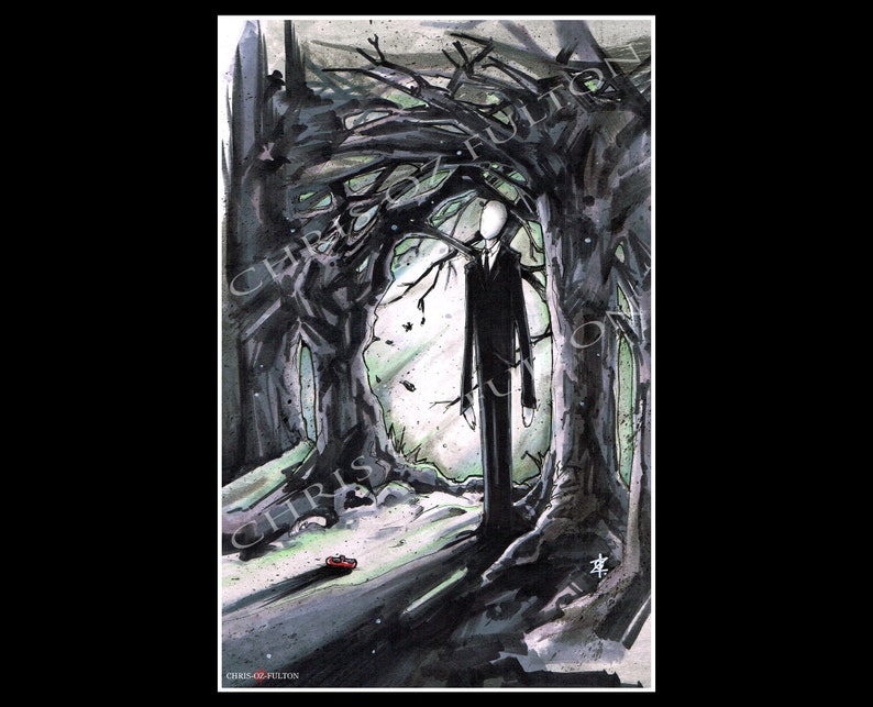 Slender Man Creepypasta Poster Art Print by Artist Chris Oz Fulton ...