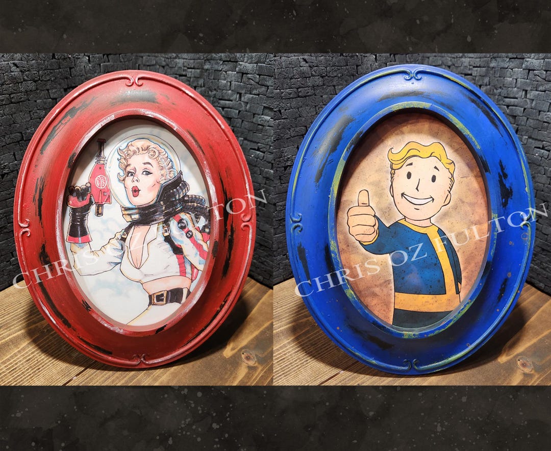 Fallout Vault Boy and Nuka Cola Girl Framed Art Print Set of 2 by Chris ...