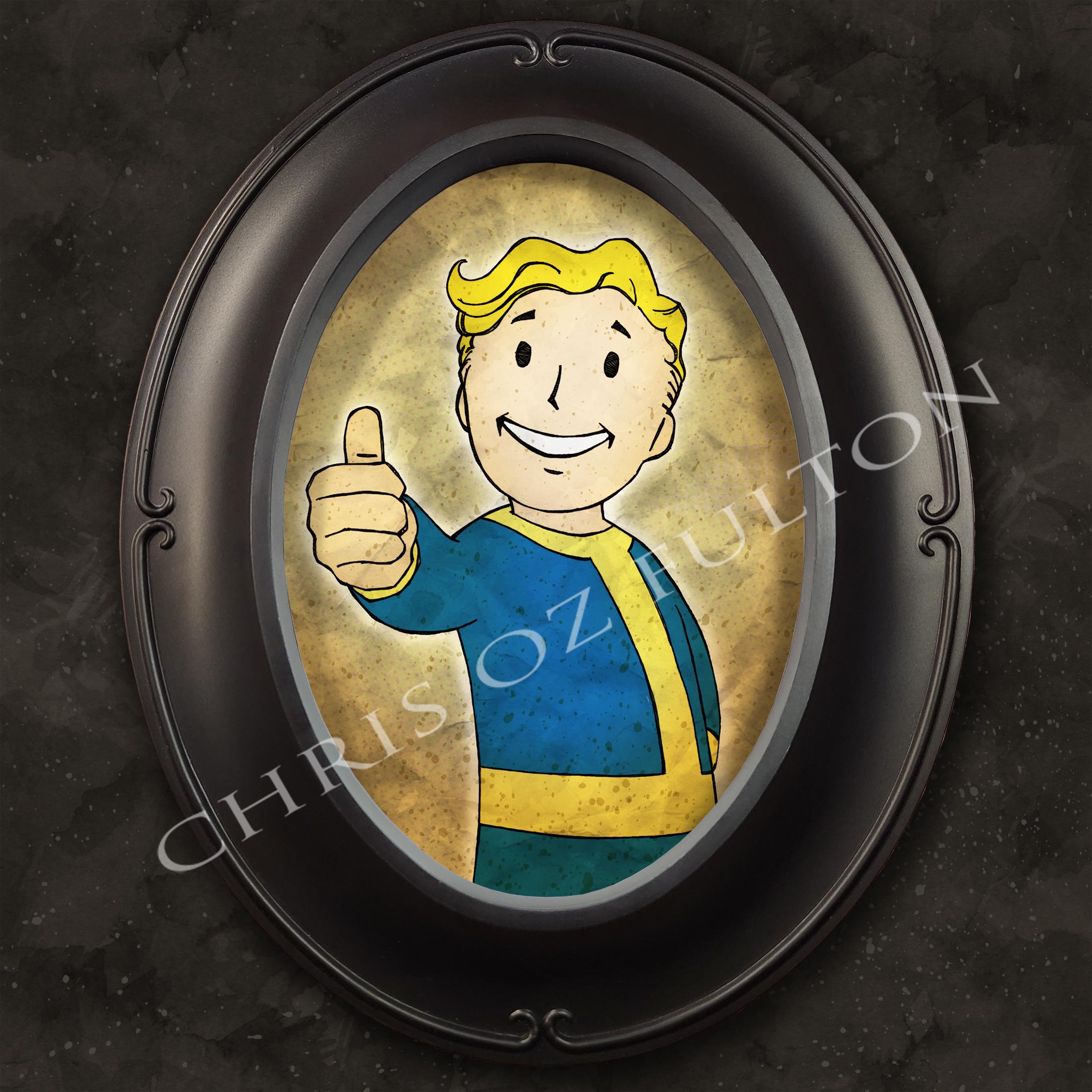 Fallout Vault Boy and Nuka Cola Girl Framed Art Print Set of 2 by Chris ...
