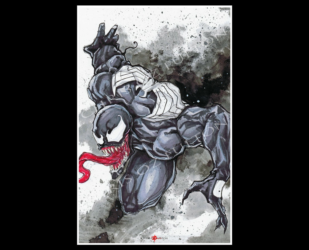 Spider Man Venom Comic Book Poster Art Print Signed by Artist Chris Oz ...