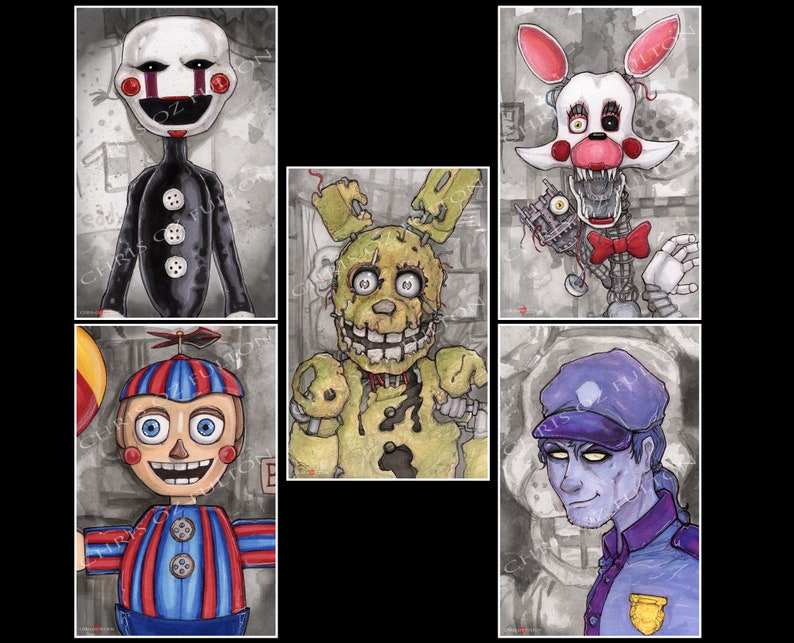 Five Nights at Freddy's Poster Print Set of 5 - Etsy