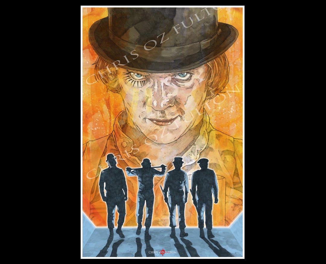 A Clockwork Orange Movie Poster Wall Art Print Signed by Artist Chris ...
