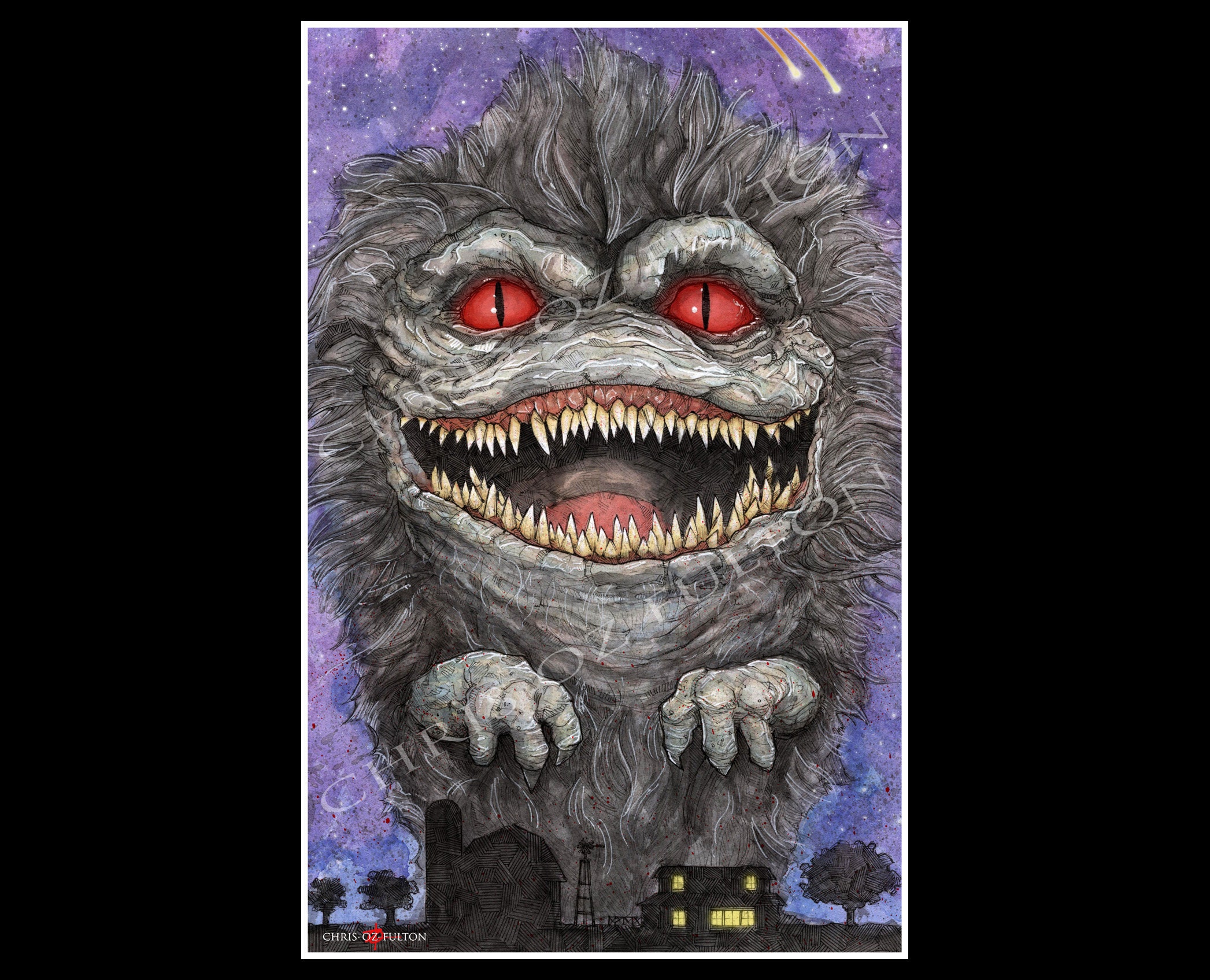 Critters 1986 Crite Horror Movie Poster Art Print by Chris Oz - Etsy