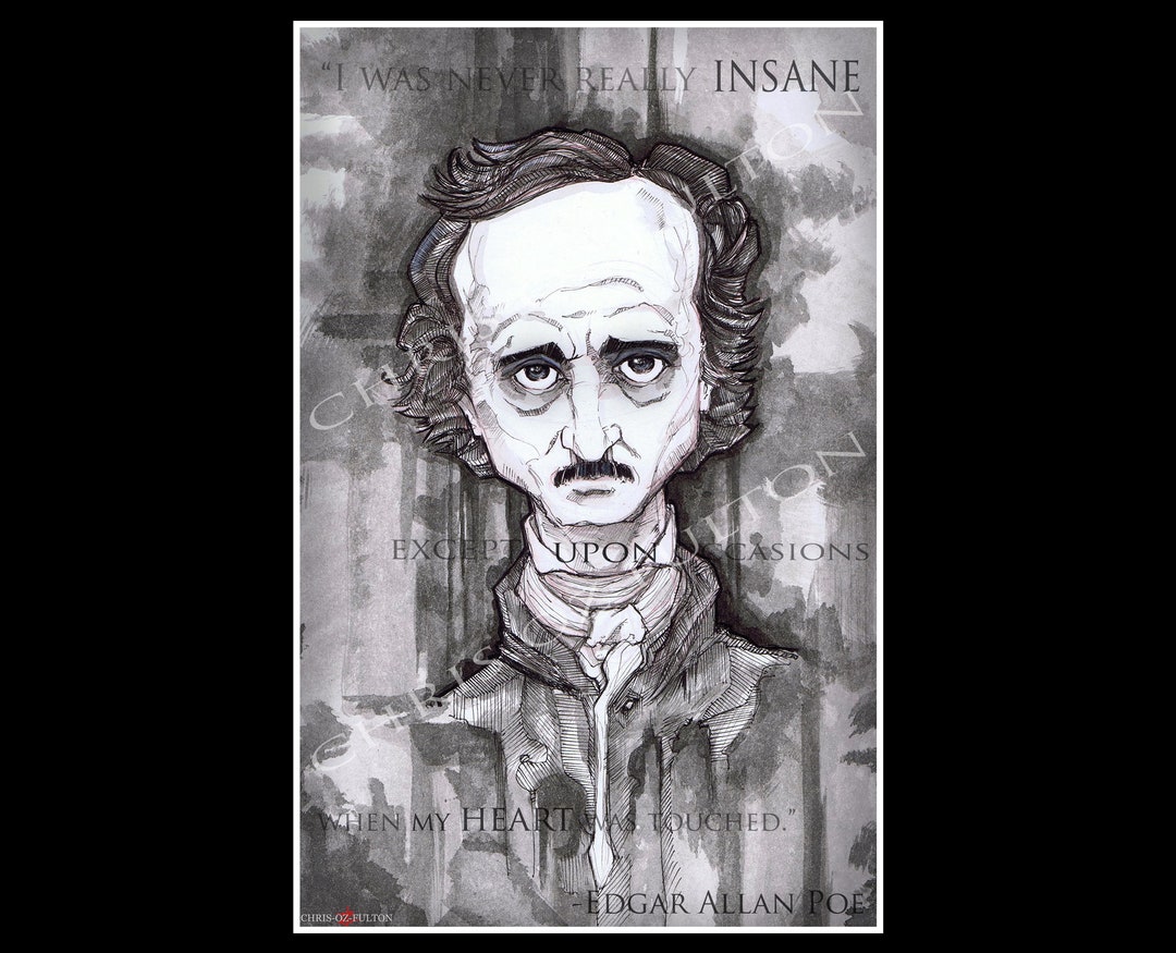 Edgar Allen Poe Art Print by Artist Chris Oz Fulton - Etsy