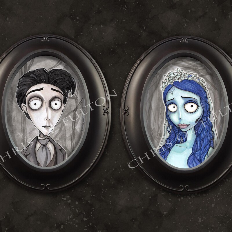 Corpse Bride Victor and Emily Art - Etsy