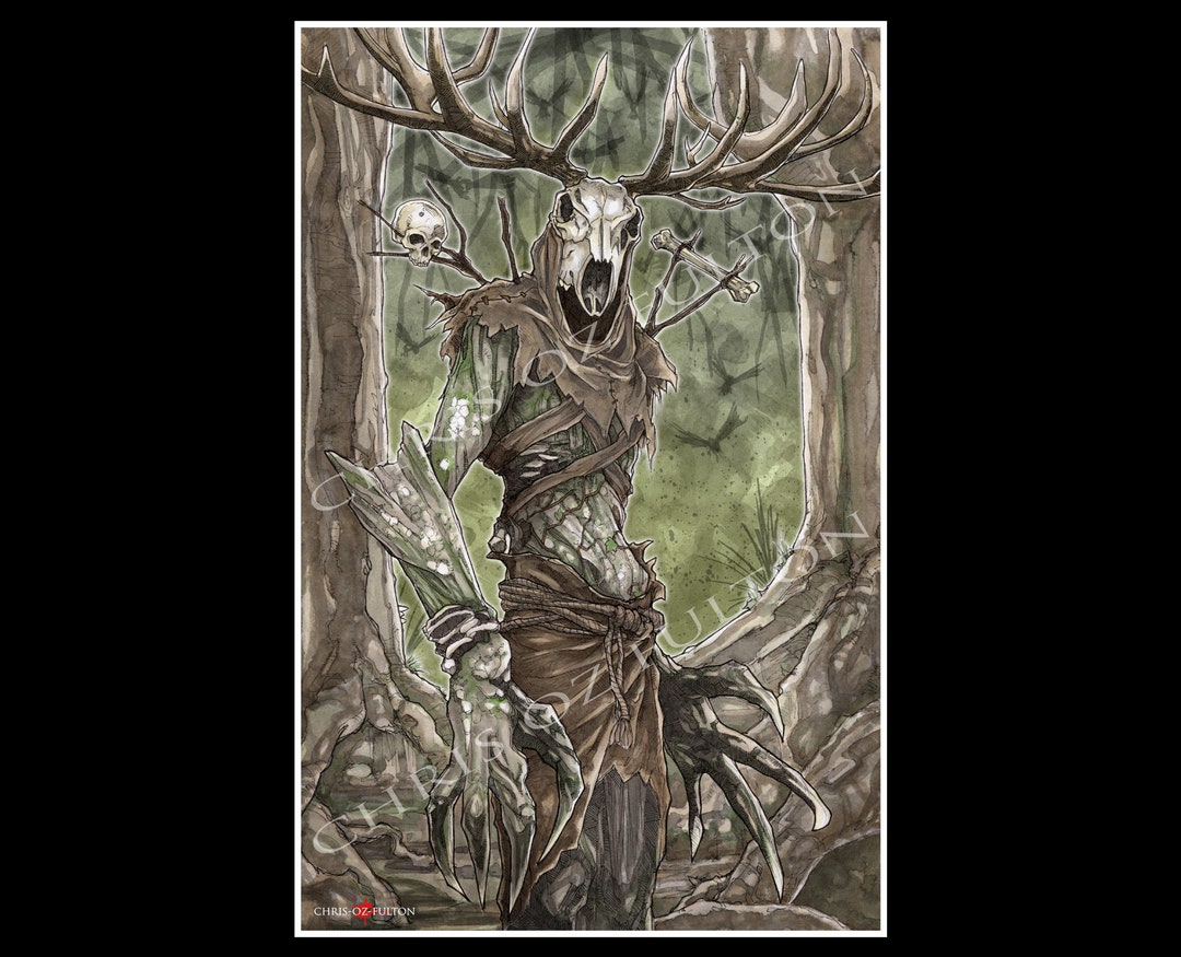 Leshen Mythology Creature Poster Print by Chris Oz Fulton Signed - Etsy