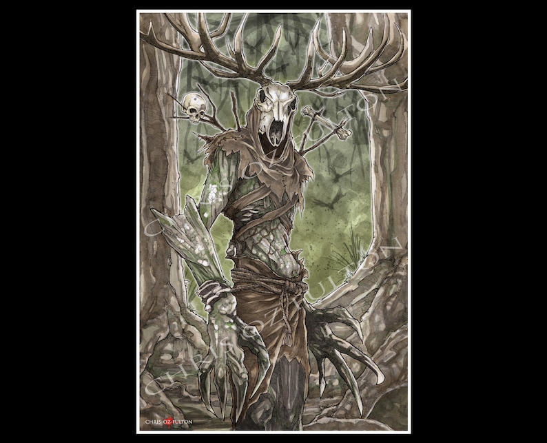 Leshen Mythology Creature Poster Print by Chris Oz Fulton Signed - Etsy