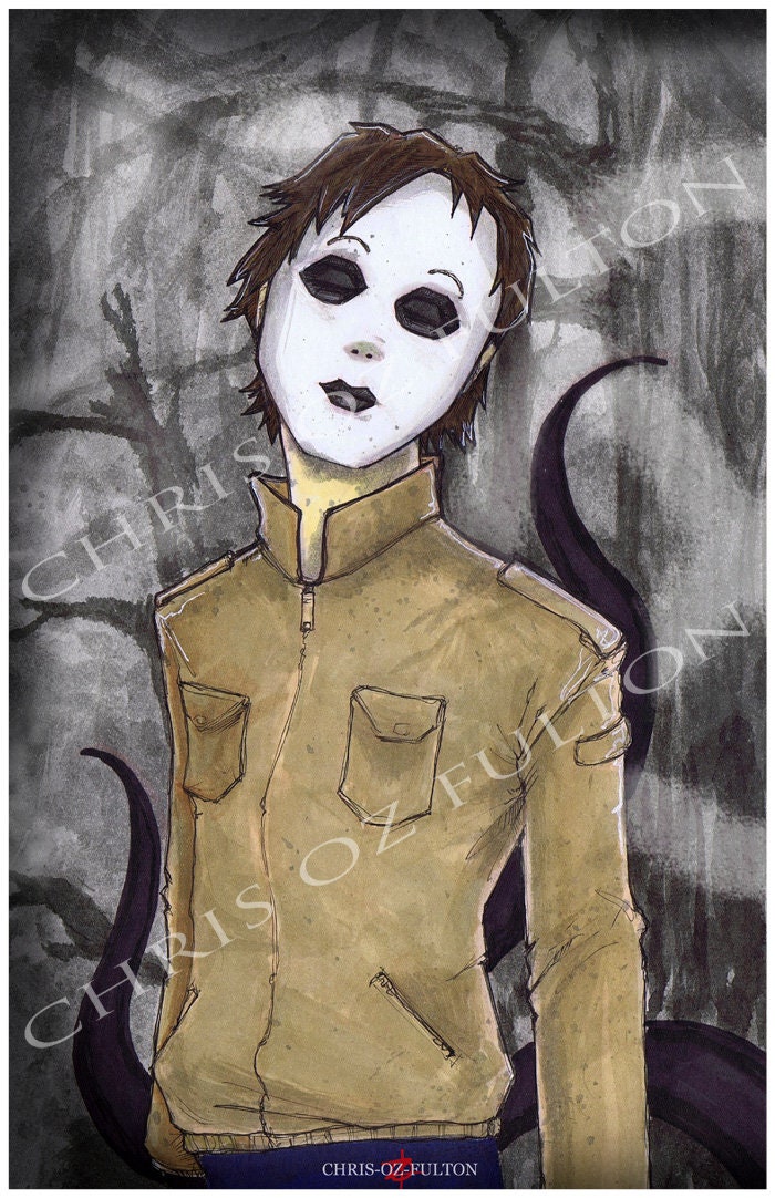 Slenderman Hoodie Masky Ticci Toby Proxies Creepypasta Poster Etsy México
