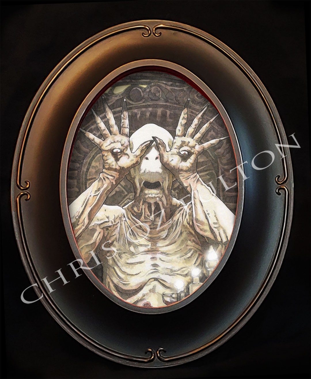 Pan's Labyrinth the Pale Man Horror Movie Framed Art Print by Chris Oz ...